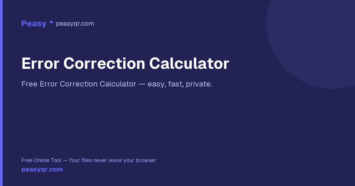 Error Correction Calculator — Peasy Math